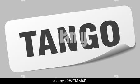 tango sticker. tango rectangular label isolated on white background ...