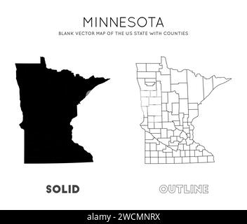 Minnesota map. Borders of Minnesota for your infographic. Vector US ...