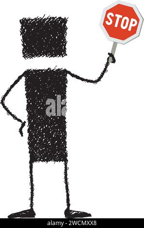 Stick figure, black man silhouettes on a white background. Prisoner ...