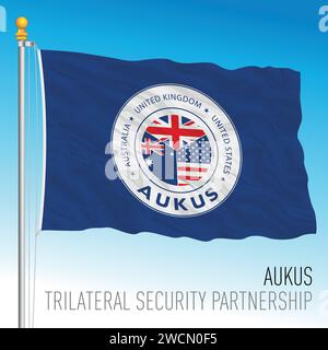 Aukus alliance waving flag, trilateral security partnership for the ...