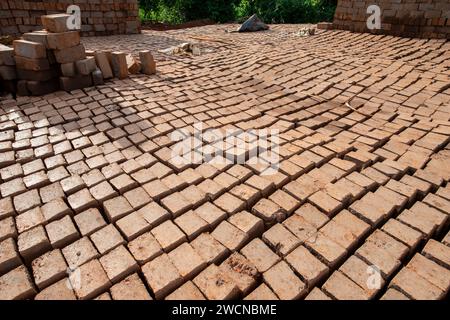 Uganda, Mukono District. A new school will be built with these handmade ...