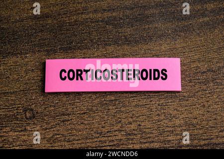 Concept of Steroid write on sticky notes isolated on Wooden Table Stock ...