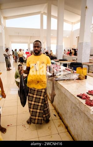 Street scene in Hadiboh, Socotra, Yemen, featuring goats amidst litter ...
