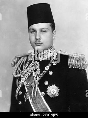 Portrait of King Farouk of Egypt (1920 - 1965), cover of the magazine ...