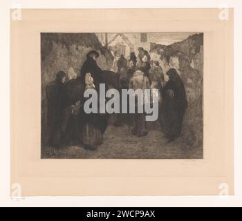 Pilgrims group on pilgrimage, Marie Danse, After Charles de Groux, 1889 ...