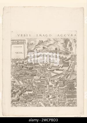 Map of Rome (left part), Anonymous, 1721 - 1774 print Left part of a map of Rome, consisting of ...