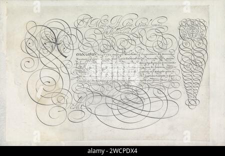 Design of a writing example: the French letter, 1605 drawing ...