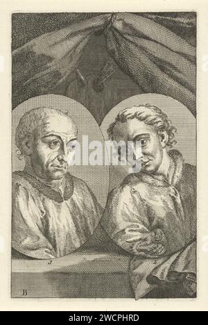 Portrait to the left of Hubert van Eyck Below the portrait his name and ...