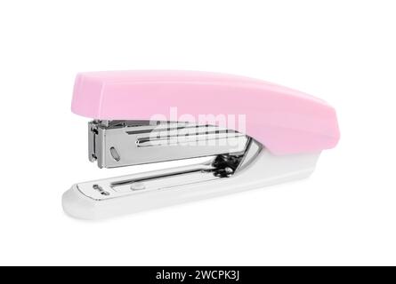 One new pink stapler isolated on white Stock Photo - Alamy