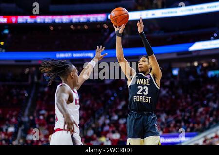 Raleigh, NC, USA. 16th Jan, 2024. NC State Wolfpack guard Jayden Taylor ...