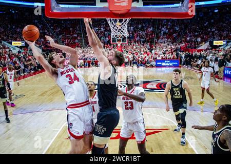 Raleigh, NC, USA. 16th Jan, 2024. NC State Wolfpack guard Jayden Taylor ...