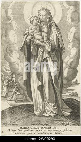 Annunciation, Jan Collaert (II), After Maerten de Vos, 1646 print ...