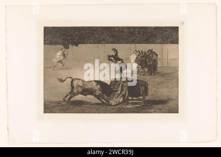 Bullfighter standing on a table in an arena, Francisco de Goya, 1815 ...