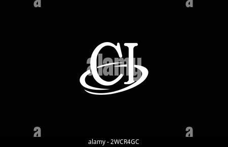 Initial CI logo template with modern frame. Minimalist CI letter logo ...