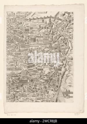 Map of Rome (right part), Anonymous, 1721 - 1774 print Right part of a map of Rome, consisting ...