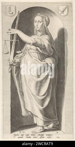 Justice (Justitia), Jacob Matham, after Hendrick Goltzius, 1593 print ...