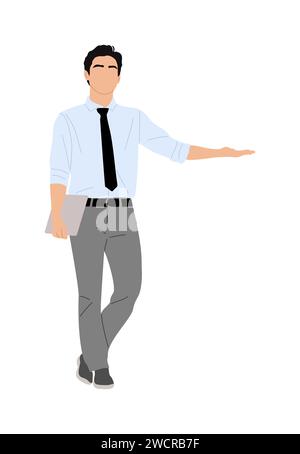Business man character pointing to the side Stock Vector Image & Art ...