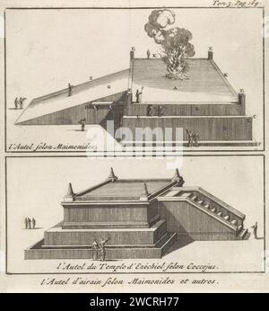 Copper Brand altar, Jan Luyken, 1683 print Amsterdam paper etching the altar of burnt offering ...