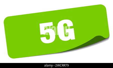 5g sticker. 5g rectangular label isolated on white background Stock ...