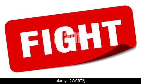 fight sticker. fight rectangular label isolated on white background ...