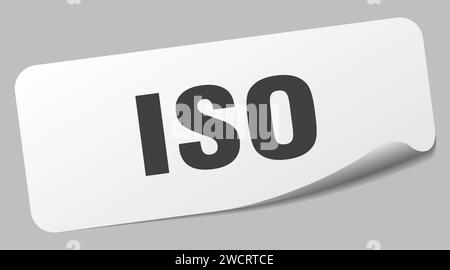 iso sticker. iso rectangular label isolated on white background Stock ...