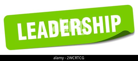 leadership sticker. leadership rectangular label isolated on white ...