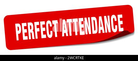 perfect attendance sticker. perfect attendance rectangular label ...