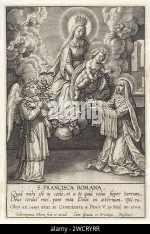 Child with guardian angel, Hieronymus Wierix, 1563 - Before 1619 print A child is protected ...
