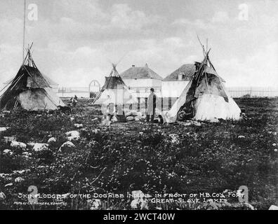 Native American Indian encampment, Canada Stock Photo - Alamy