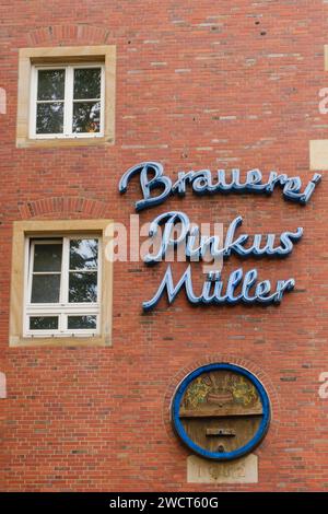 Facade of the brewery Pinkus Müller Stock Photo - Alamy