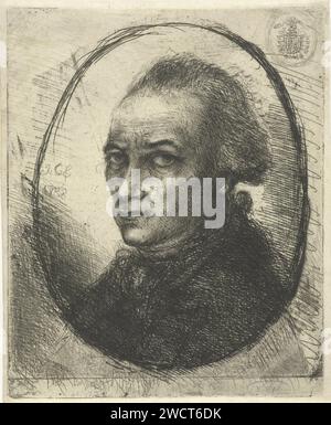 Self -portrait of Jan Chalon, Jan Chalon, 1788 print Portrait in Ovale ...