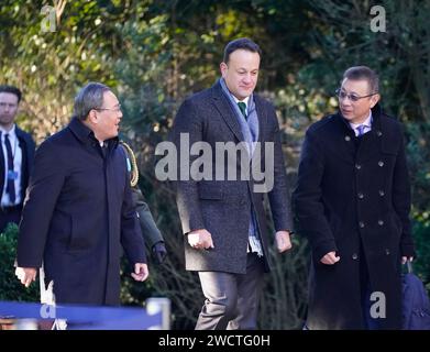 Chinese Premier Li Qiang, left, attends a meeting with Spain's King ...