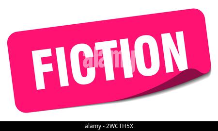 fiction sticker. fiction rectangular label isolated on white background ...