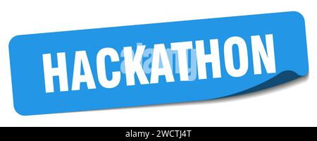 hackathon sticker. hackathon rectangular label isolated on white ...