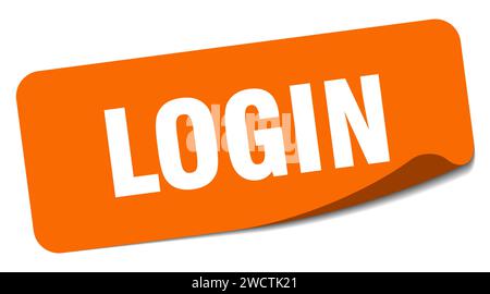 login sticker. login rectangular label isolated on white background ...