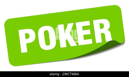 poker sticker. poker rectangular label isolated on white background ...