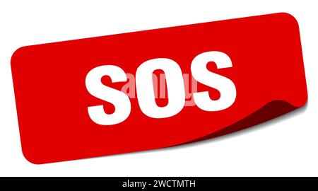 sos sticker. sos rectangular label isolated on white background Stock ...