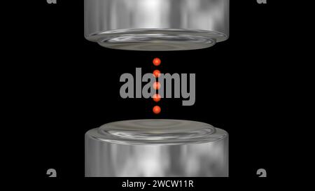 Acoustic levitation using sound waves to levitate small object. 3d ...