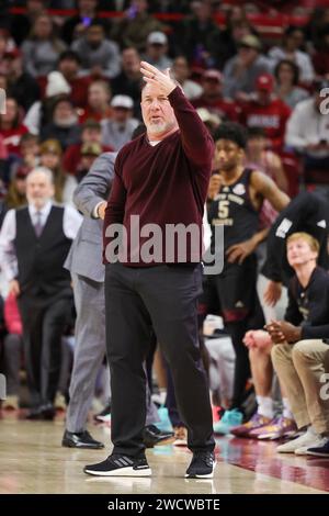 January 16, 2024: Buzz Williams Texas Aggies Head Coach motions to his ...