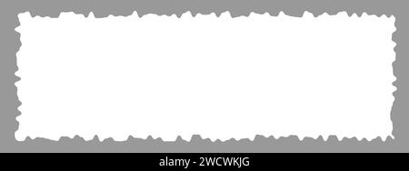 Empty white rectangle shape with torn edges isolated on gray background ...