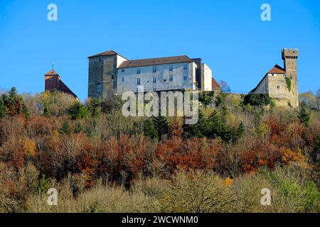 France, Jura, Cressia, castle built at the beginning of the 14th ...