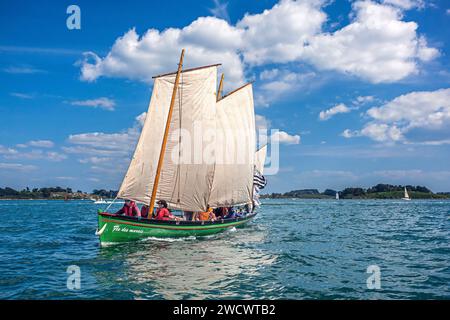 France, Morbihan, Gulf of Morbihan, Fee des Marais, Bantry skiff ...