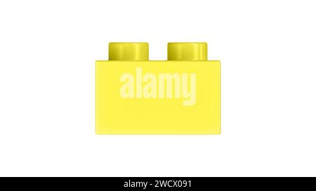 Lemon Lego Block Isolated on a White Background. Close Up View of a ...