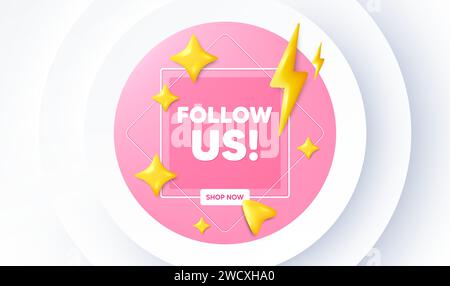 Follow us tag. Special offer sign. Price tag stickers. Vector Stock ...