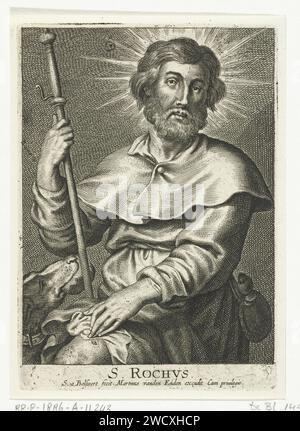 Saint Rochus as a pilgrim with ulcer, Schelte Adamsz. Bolswert, after ...