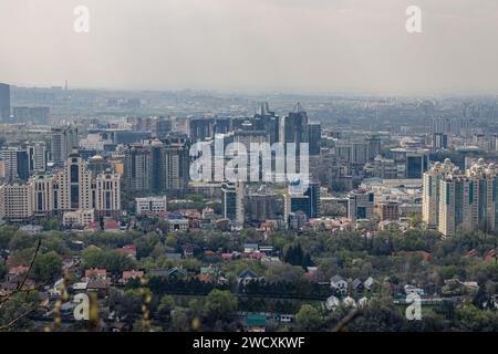 Ecological problems of large cities. Smog over the city of Almaty in ...