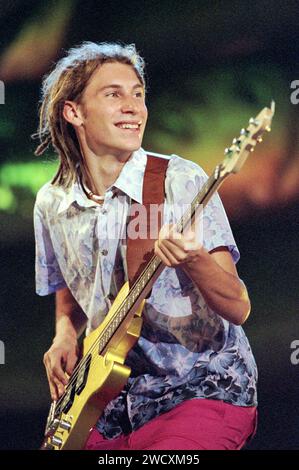 Verona Italy 2000-09-09: Nicola Balestri “Ballo” bassist of the Lunapop ...
