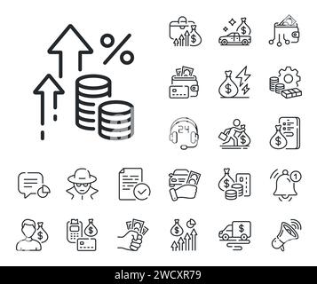 Raise Interest Rate line icon. Monochrome simple Raise Interest Rate ...