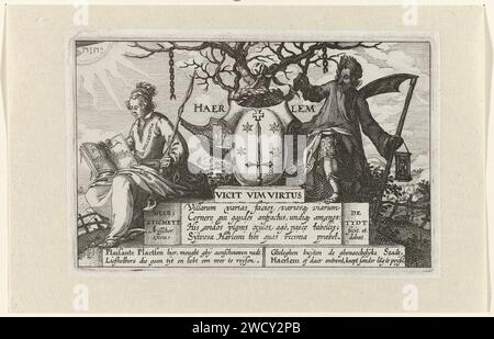 Diligentia and Tempus at the Wapen van Haarlem, Claes Jansz. Visscher ...