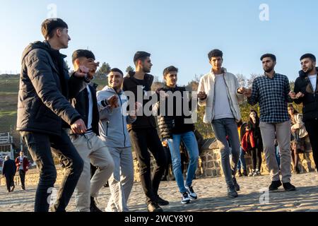 Kurdish traditional dance govend or Turkish traditional dance Halay ...